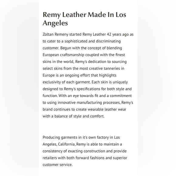 Remy Leather | Jackets & Coats | Nwt Remy Mens Leather Coat With ...